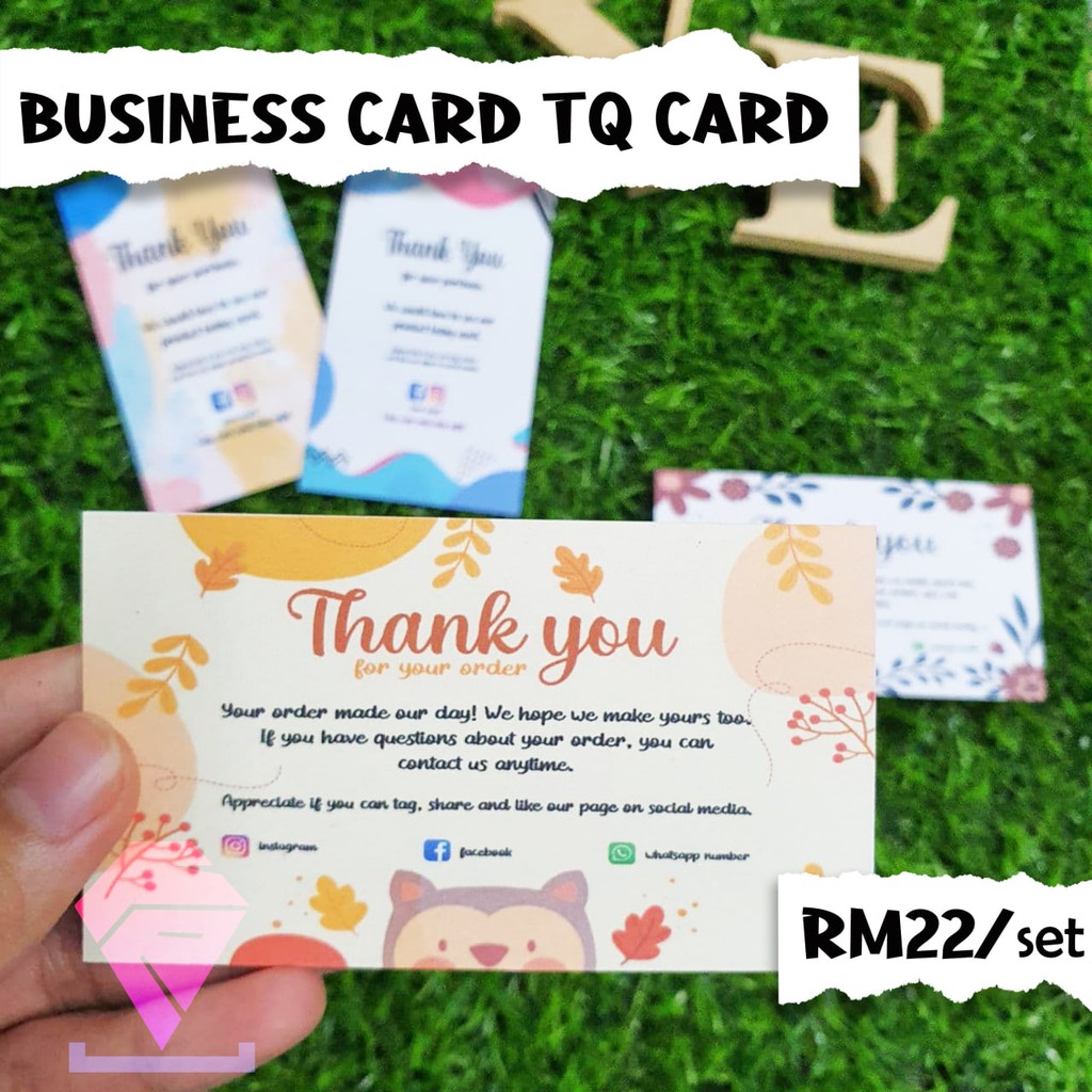 (TQ) Thank You Card [FREE Customize] size: A6, A7 & Business card - 50 ...