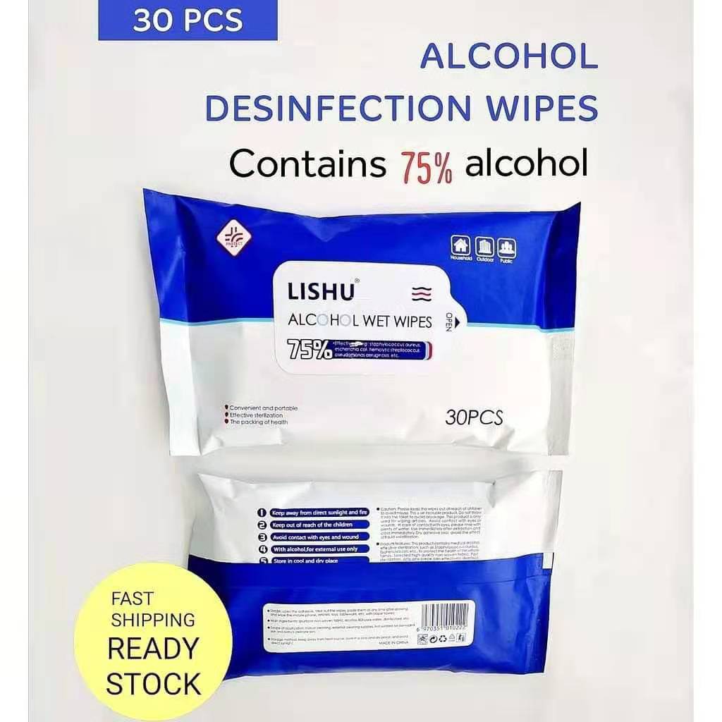 🔥Ready Stock🔥 30pcs/50pcs 75% Alcohol Moist Wipes Disposable Alcohol ...