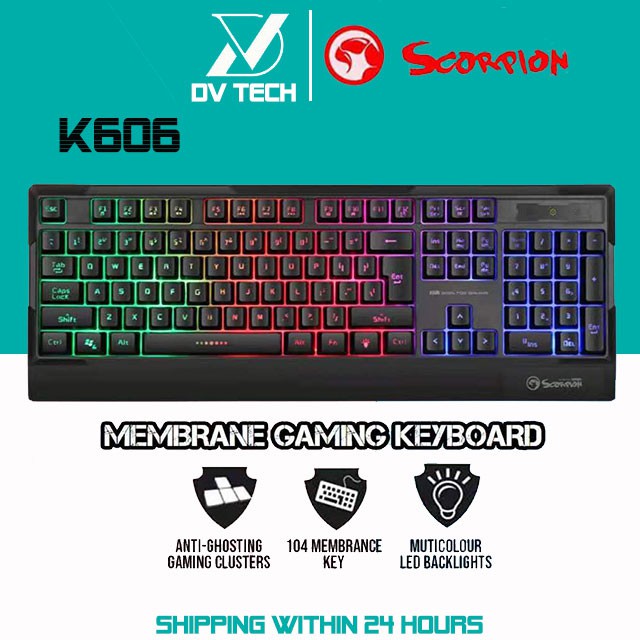 MARVO Scorpion K606 MEMBRANE GAMING KEYBOARD FREE earset | Shopee Malaysia