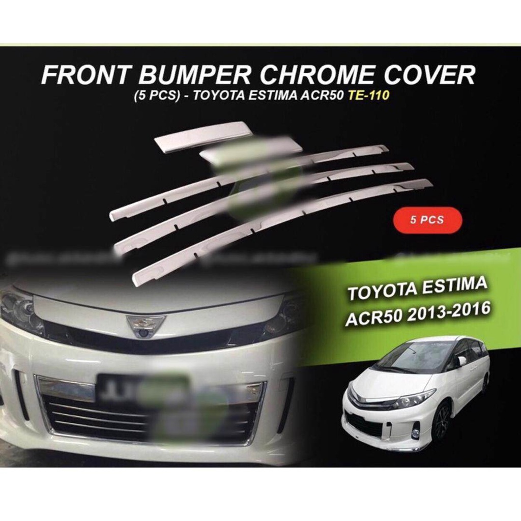 Toyota Estima Acr 50 Front Bumper Grille Stainless Steel Chrome Lining ...