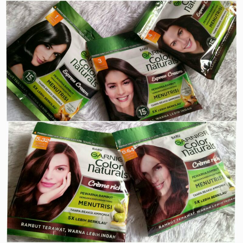 Garnier Color Naturals Express Cream + Creme Rich / Garnier Sachet Hair ...