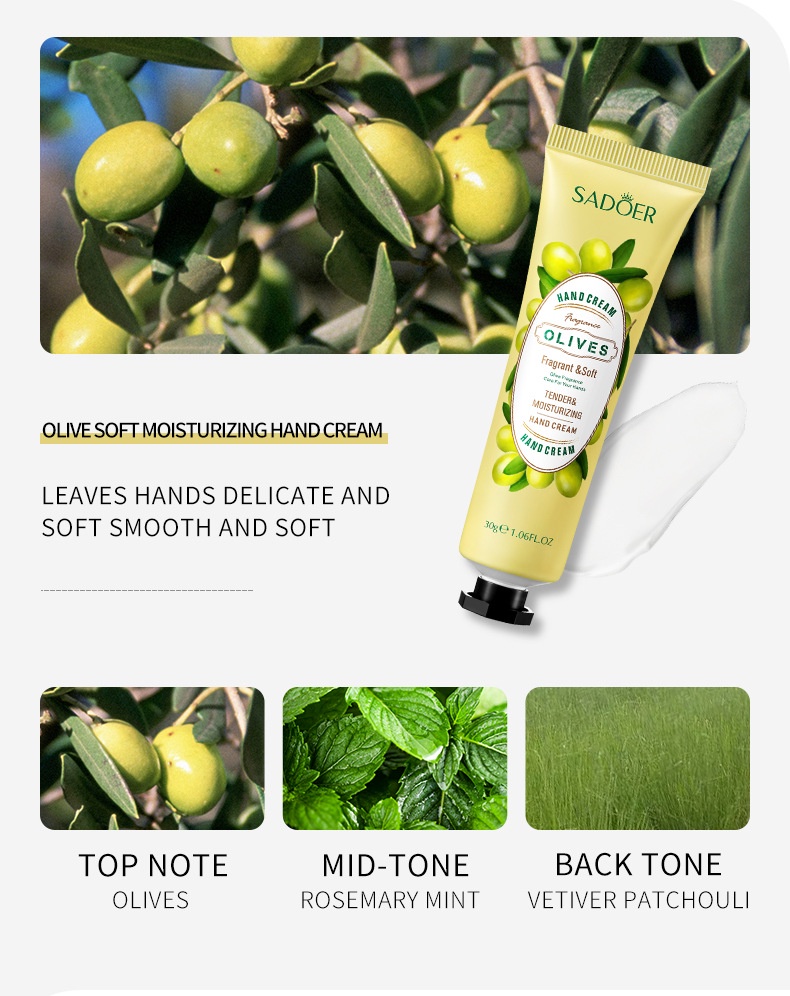 SADOER Plant Extract Hand Cream 30g Moisturizing Hand Cream Hydrating Skin Care Rose Chamomile ...