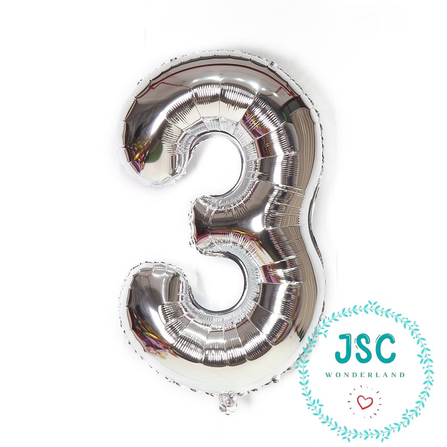 32 Inch Silver Color Number Balloon for Party Decoration For Home Party ...