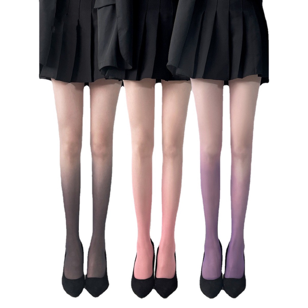 New Fashion Gradient Stockings Women Tights Gradient Candy Color
