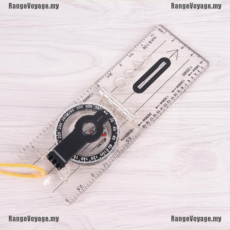 [Range] 1pc portable fold compass mm inch travel baseplate ruler ...