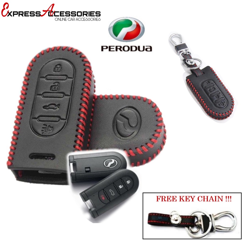 PERODUA ARUZ AXIA BEZZA MYVI 2017-2018 Keyless Remote Leather Car Key ...