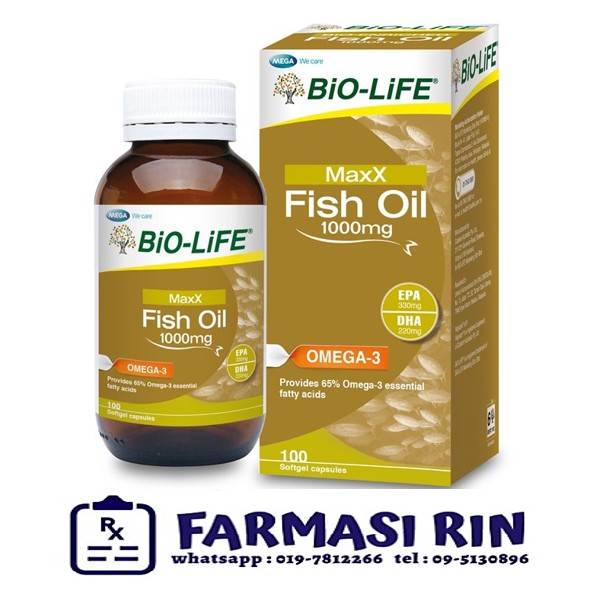 BiO-LiFE MaxX Fish Oil 1000mg OMEGA 3 100's | Shopee Malaysia