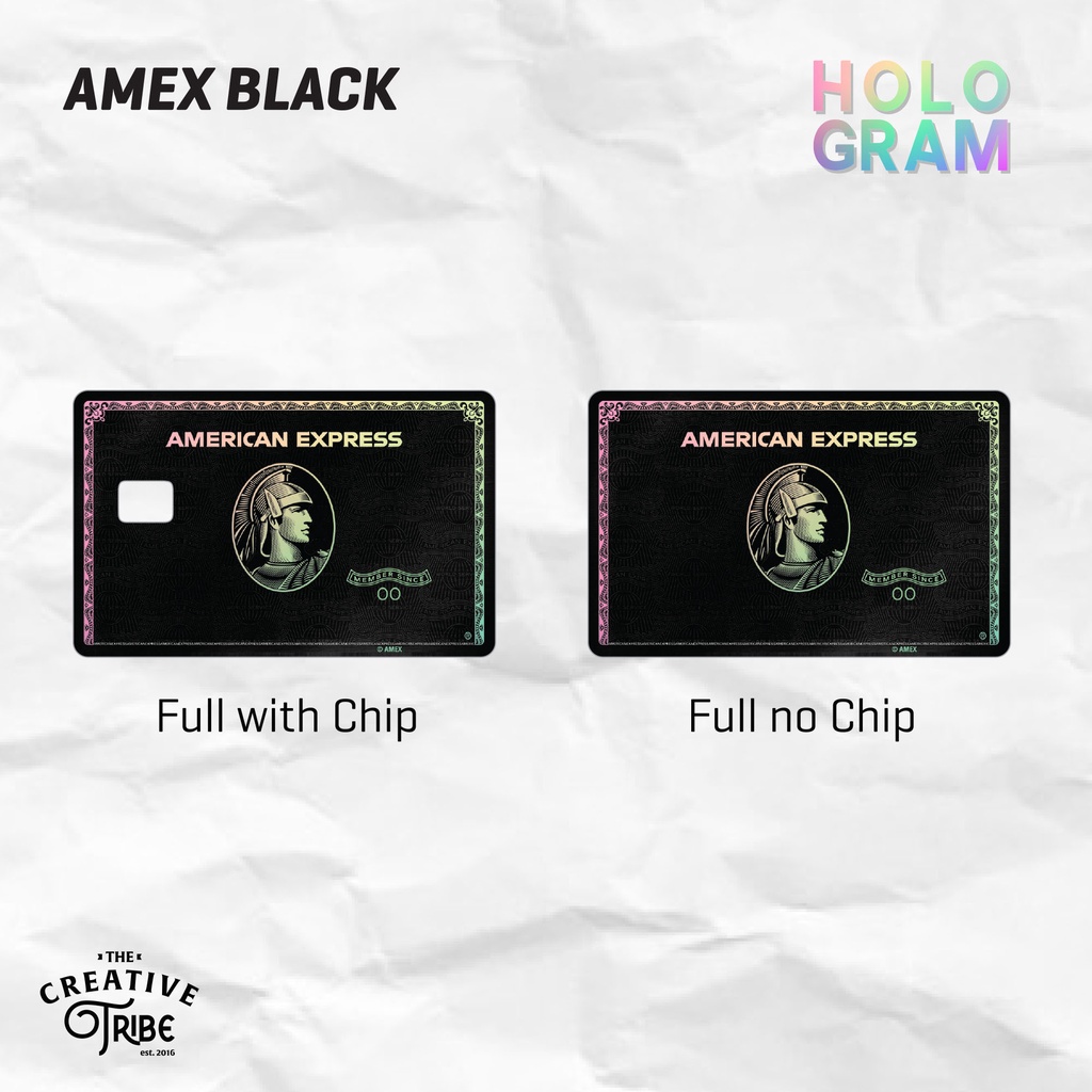 Amex Black Card HOLOGRAM Skin Card Sticker - Vinyl ATM Debit Credit ...
