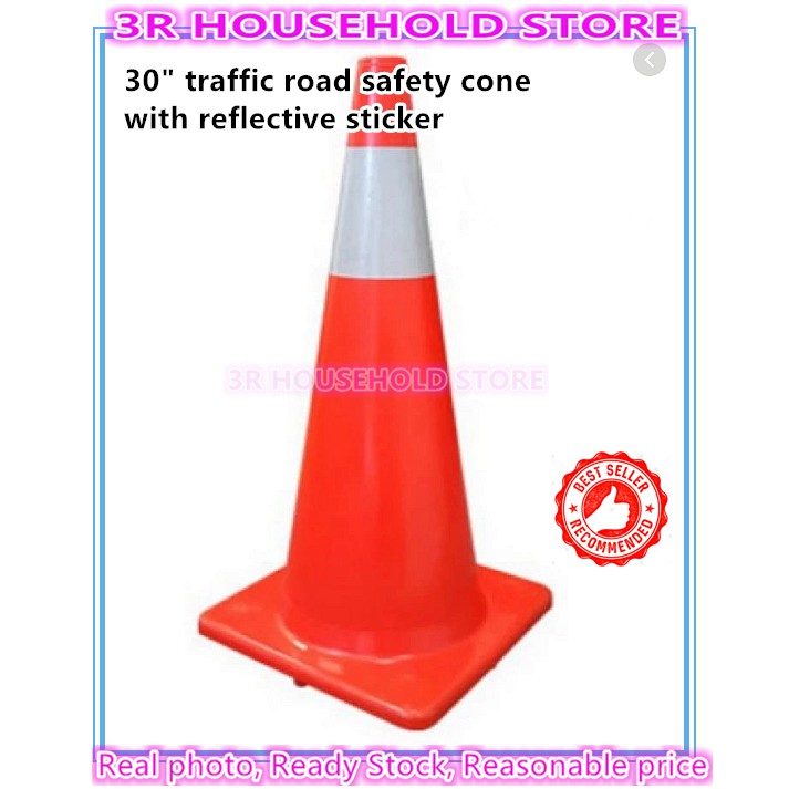 30" / 75CM Traffic Road Safety Cone With Reflective Sticker ( HIGH ...
