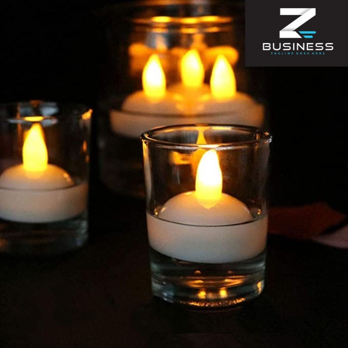 ZS Waterproof Flameless Floating Tealight Candles / Warm Yellow Battery ...