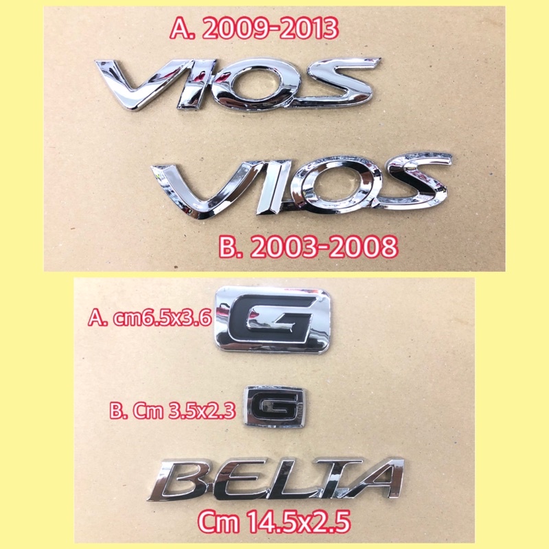Emblem logo toyota vios emblem belta emblem toyota viso G spec | Shopee ...