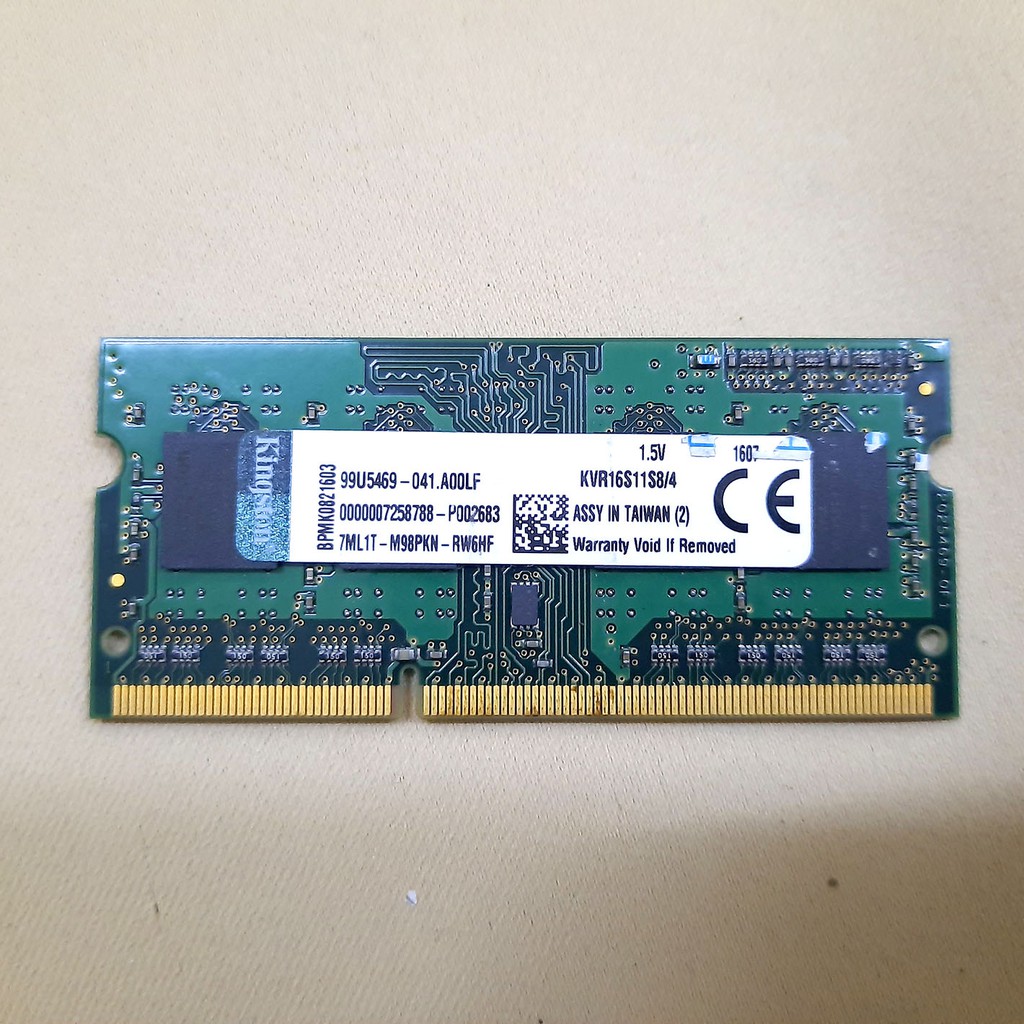 DDR3 4GB KINGSTON LAPTOP RAM 12800S 1600MHZ SODIMM 1.5V 1Rx8 8 chips ...