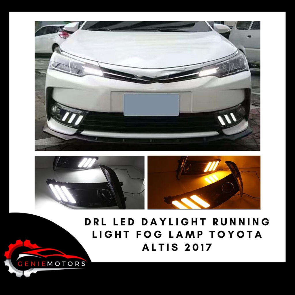 DRL LED DAYLIGHT RUNNING LIGHT FOG LAMP FOR TOYOTA ALTIS 2017 (2 COLOUR ...