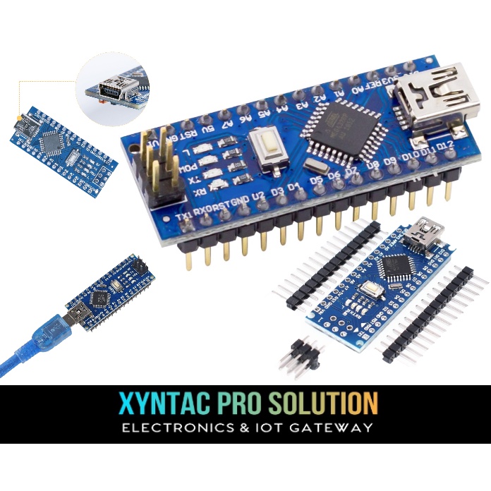 Arduino Nano ATMEGA328P Compatible CH340G USB Cable Soldered ...