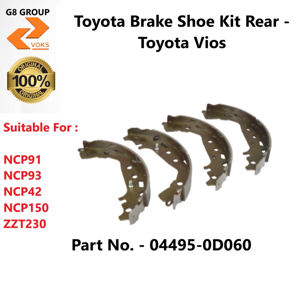 Toyota Brake Shoe Kit Rear - Toyota Vios ( 04465-0D060 ) | Shopee Malaysia