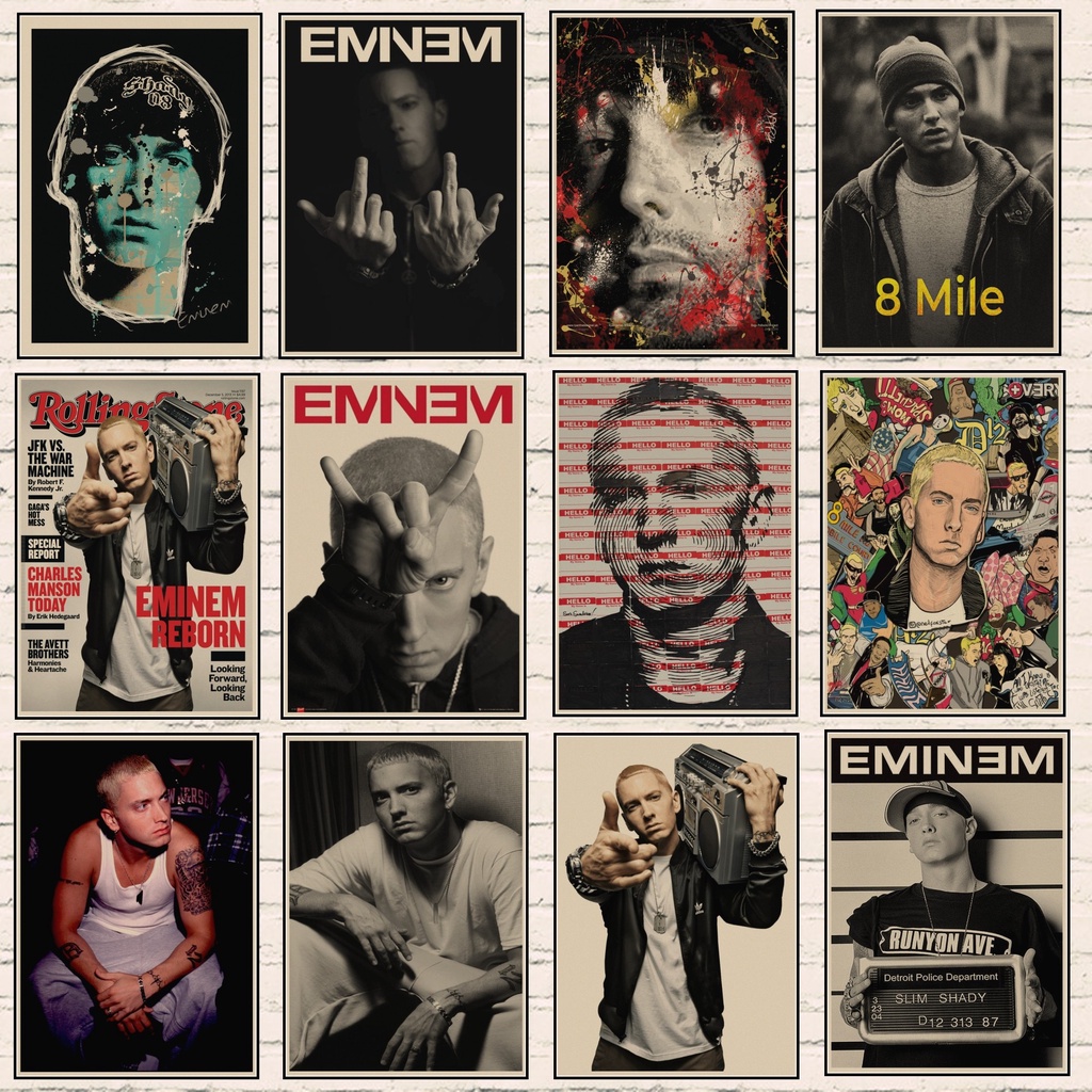 Eminem Posters 8 Mile Poster Hip Hop Rapper Singer Eminem Poster Kraft ...