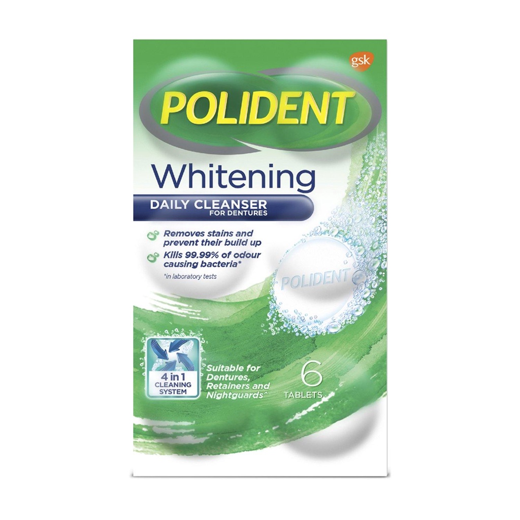 Polident Whitening Denture Cleanser Tablet 6s | Shopee Malaysia
