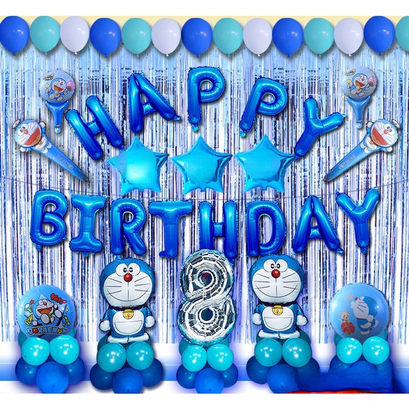 Cartoon Doraemon Theme Aluminum Foil Balloon 105*66CM Jingle Cat Ball ...