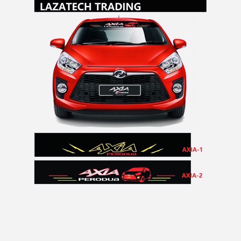 Perodua AXIA Stiker Cermin Hadapan/ Windscreen Car Sticker (NEON LIGHT ...