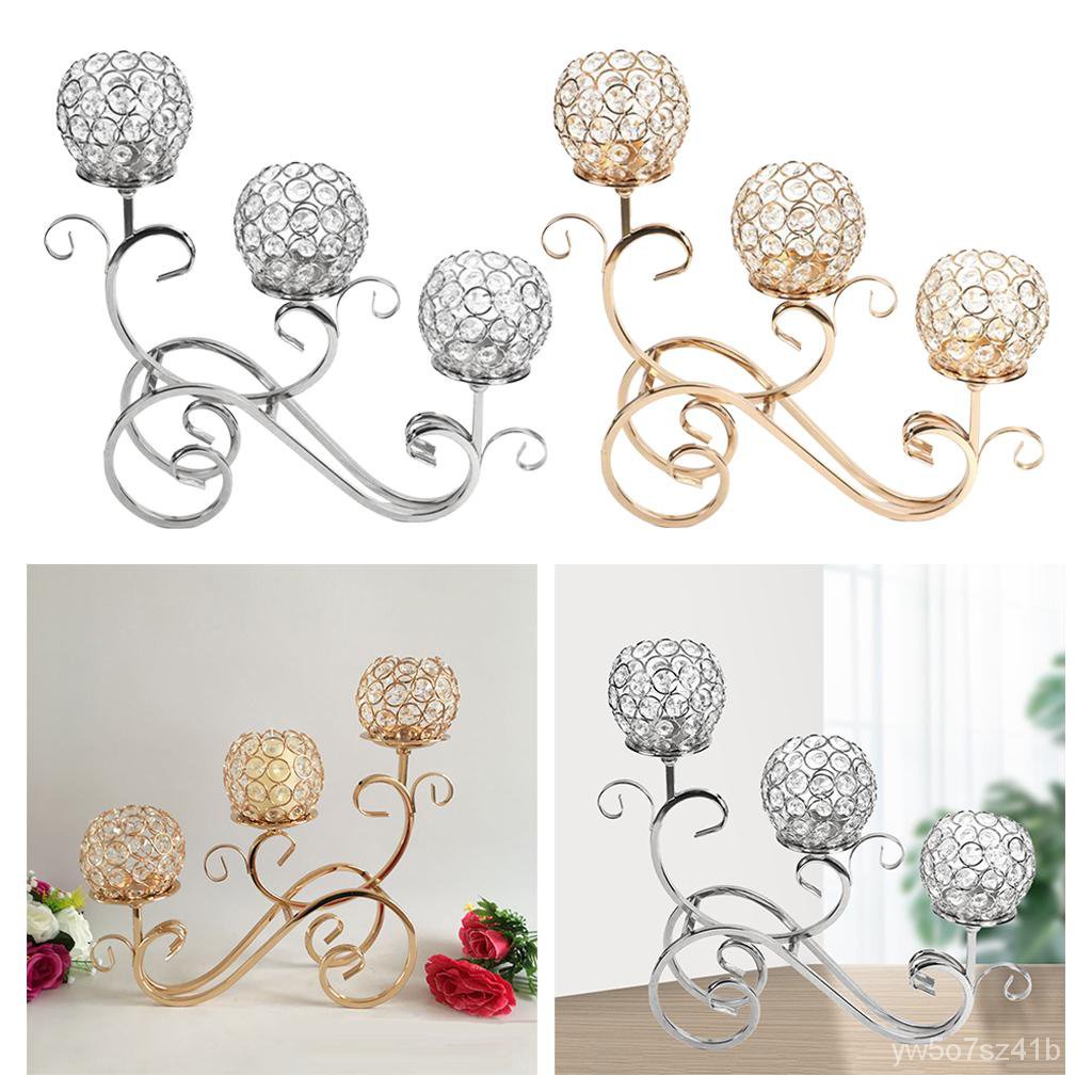 Crystal Candle Holders 3 Arms Candelabra Sparkling Candelabrum ...