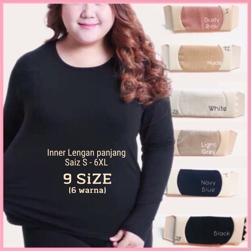 Inner Baju S-6XL (BELi4 FREE1 GIFT🎁) INNER BAJU LENGAN PANJANG | Shopee ...