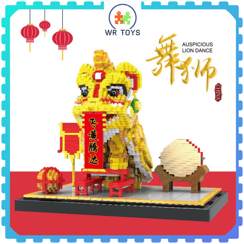 Chinese Auspicious Lion Dance Building Blocks Dr. Star 796 舞狮 | Shopee ...