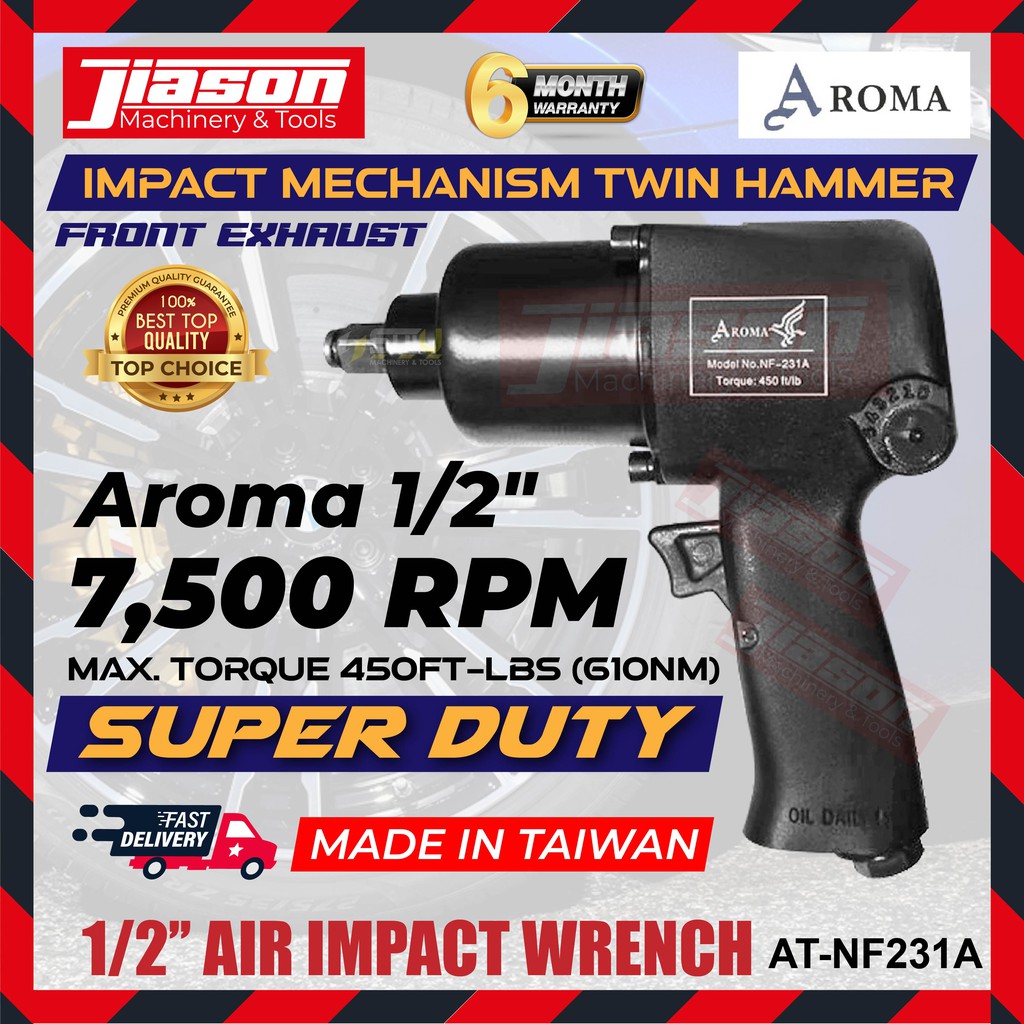 AROMA AT-NF231A 1/2'' Professional Super Duty Air Impact Wrench / Twin Hammer 7500RPM | Shopee ...