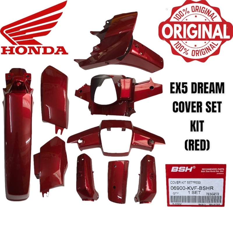 HONDA EX5 DREAM / HIGH POWER BODY COVER SET KIT 100% ORIGINAL BSH COVERSET RED COLOUR | Shopee ...