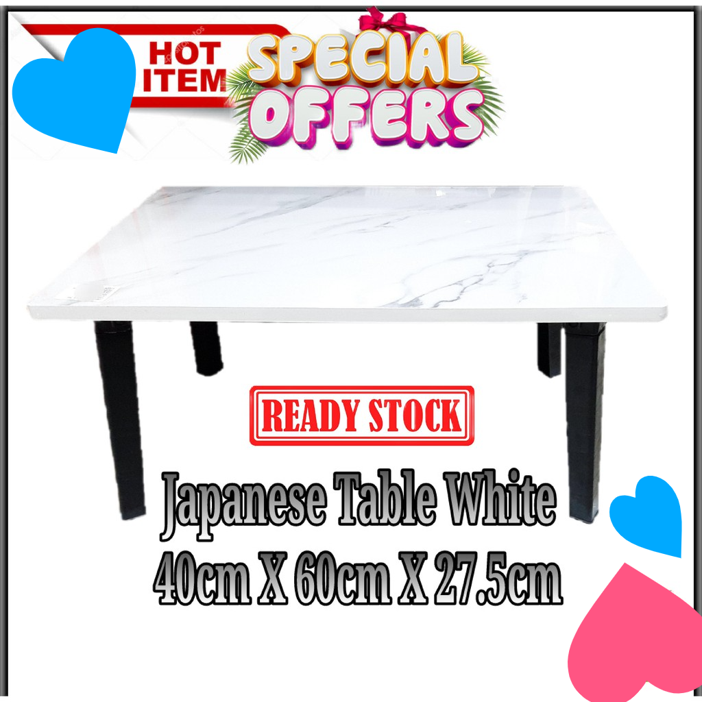 JAPANESE TABLE WHITE, Meja Jepun, Meja Belajar, Meja Laptop, (READY ...