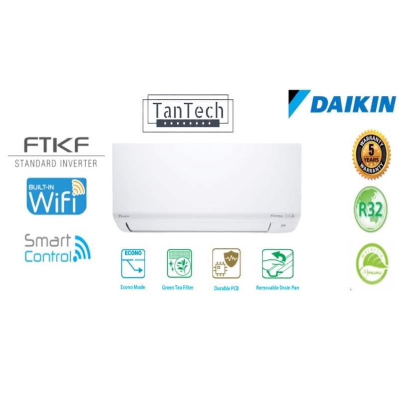 Daikin AIR CONDITIONER [Wifi] FTKF SERIES (R32) Wall Mounted (Inverter) | Shopee Malaysia