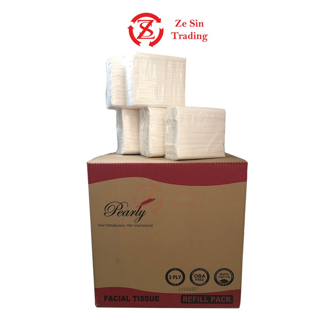 [CARTON] (30 packs x 500 sheets) Facial Tissue Virgin Pulp 2ply Refill ...
