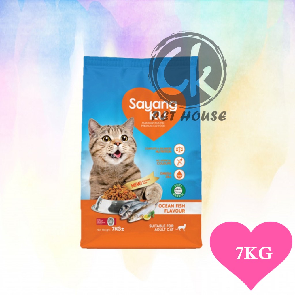 Sayangku Ocean Fish / Tuna / Chicken Tuna Dry Cat Food 7KG | Shopee ...