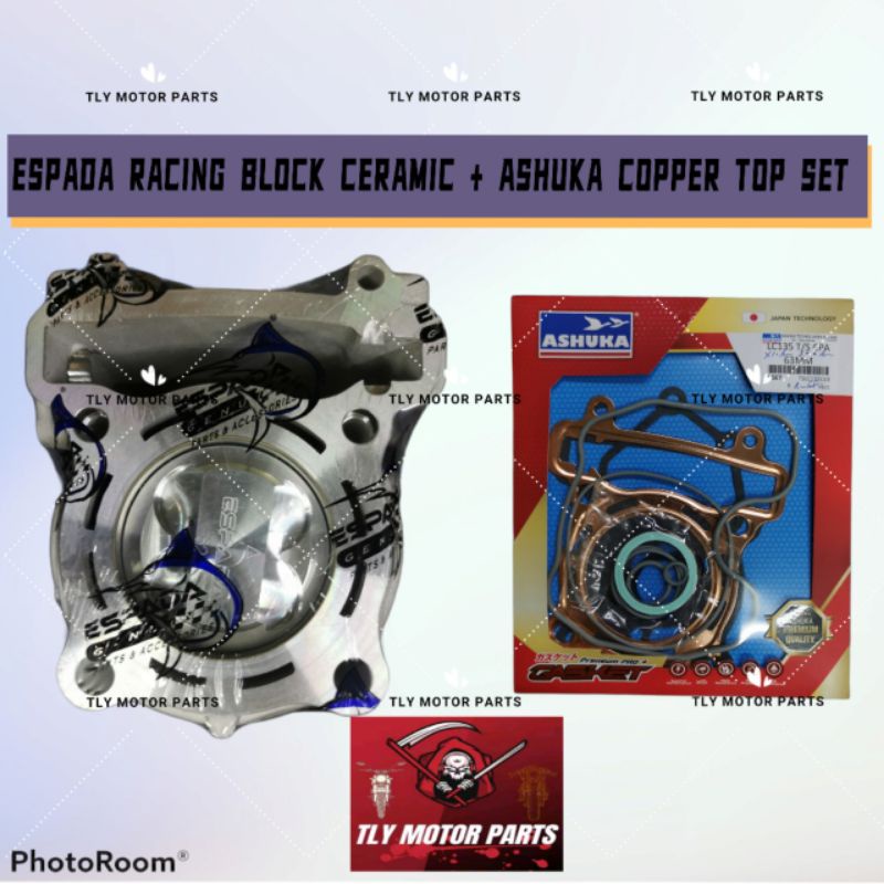 ESPADA RACING BLOCK CERAMIC LC135/FZ 150 60mm/62mm/63mm & TOP SET ...