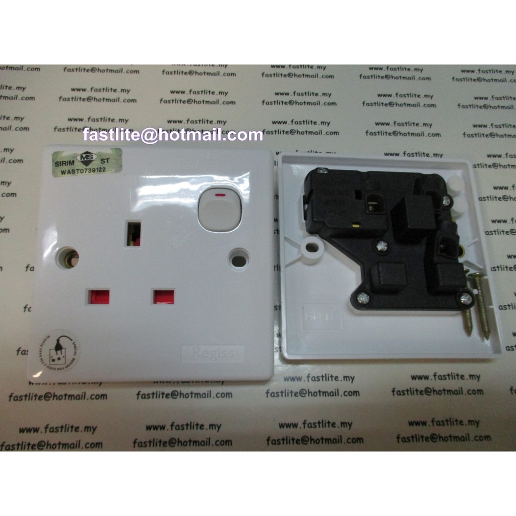 Regiss 13A 1 Gang Switch Socket Outlet Flush (White) | Shopee Malaysia