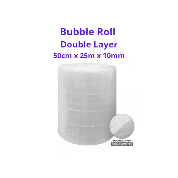DOUBLE layer Bubble Wrap 50cm x 25m or DL Bubble Roll 500mm x 25 meter ...