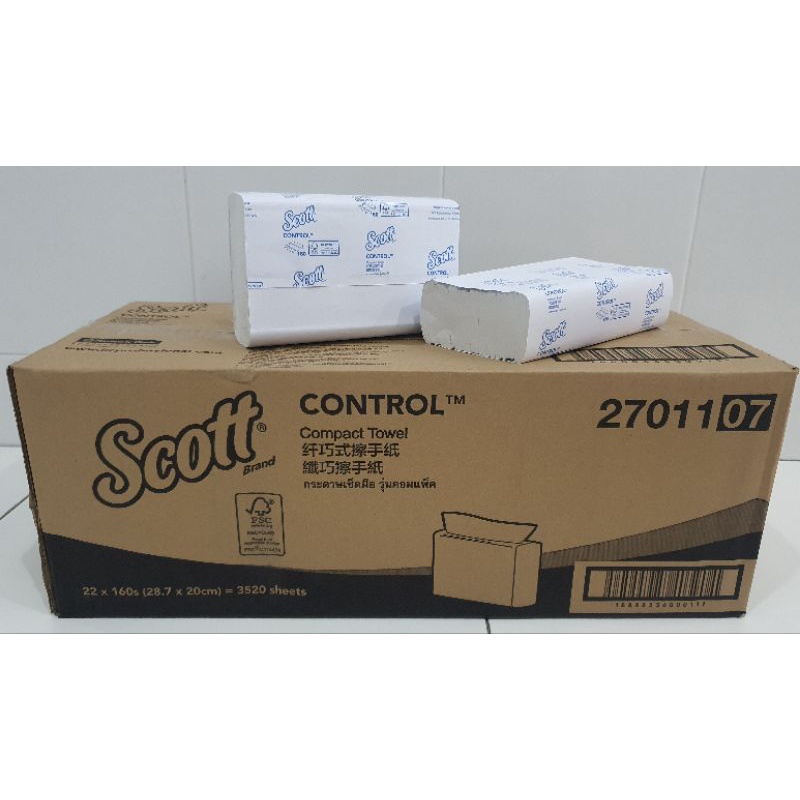SCOTT® Compact Hand Towel 27011 1 carton (22 pkts x 160's) Kimberly ...