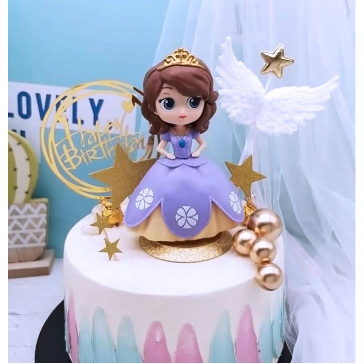 12 Design Princess Cake Topper Decoration Cute Doll Cartoon Figuirines ...