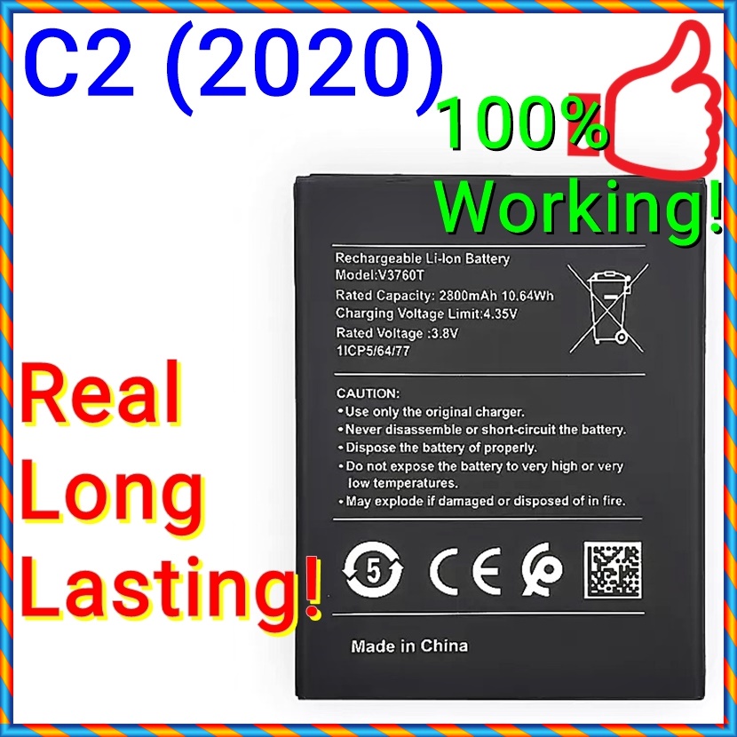 (2800mAh) NEW ORI Long Lasting Stable Battery V3760T for Nokia C2 (2020 ...