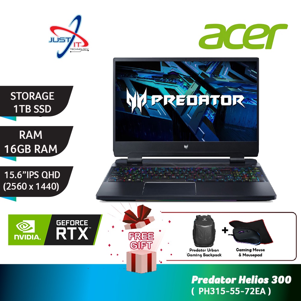 ACER Predator Helios 300 Gaming Laptop (15.6" IPS QHD I7-12700H 16GD4 ...
