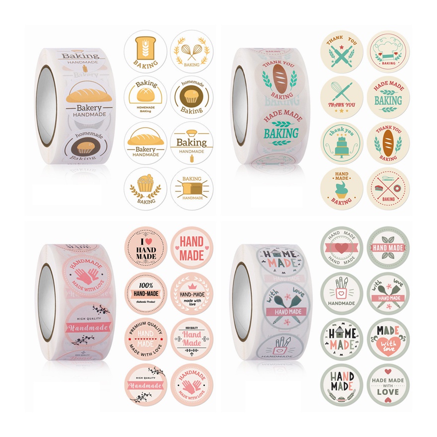 500pcs/roll Bakery Cookies Toast Bread Baking Handmade Round Shape ...