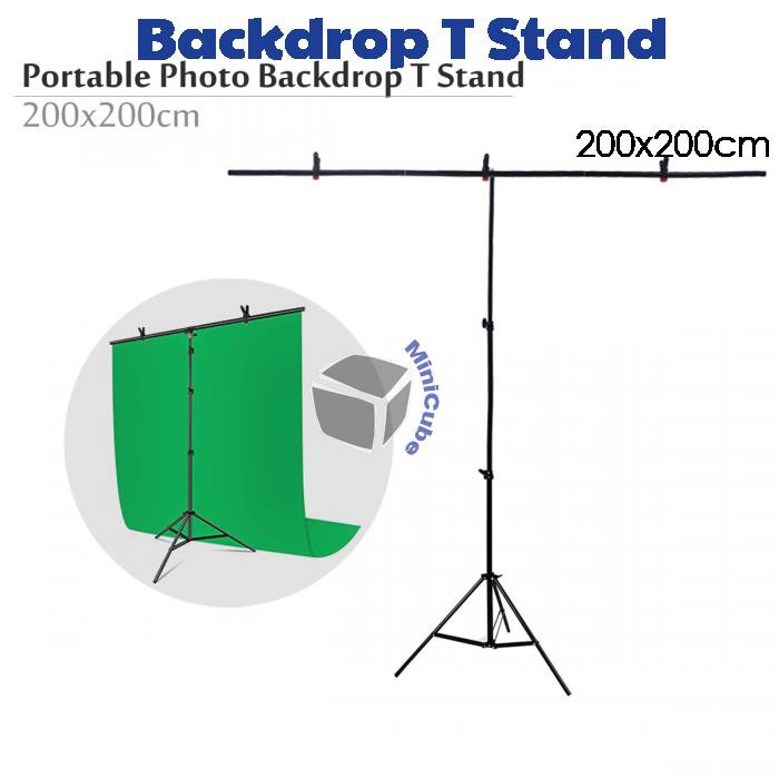 Portable Photo Studio Background Backdrop T Stand Kit 200x200cm ...