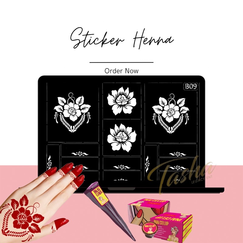STICKER INAI (CODE B) PERLU DIPAKAI DENGAN INAI | Shopee Malaysia