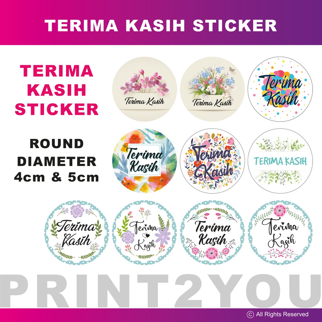 [100PCS] Terima Kasih Sticker/ Thank You Sticker/道谢贴纸 | Shopee Malaysia