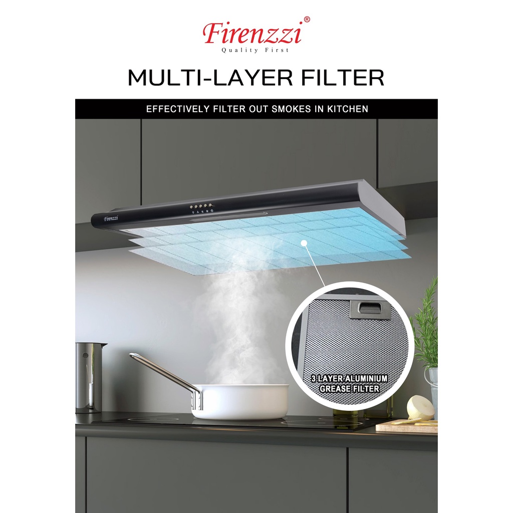 Firenzzi Slim Hood 60cm / 90cm FH-902XP/SS / Kitchen Hood / Firenzzi ...