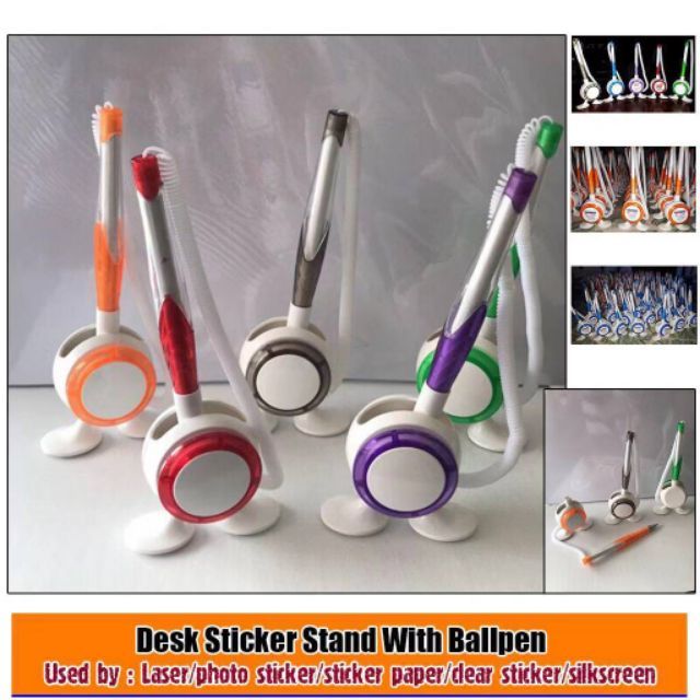 Desk sticker stand with ballpen for office , company logo | Shopee Malaysia