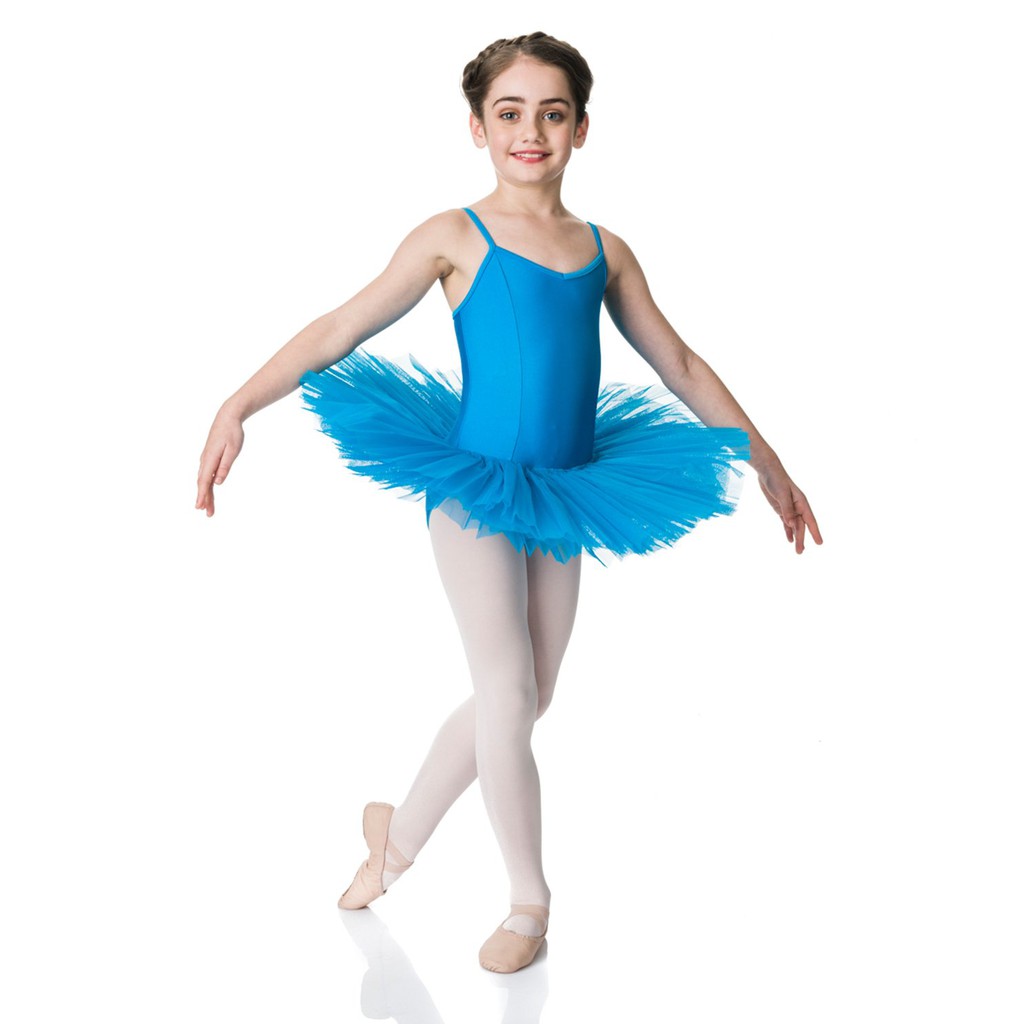 4 Layers Practice Tutu With Camisole Strap Leotard In Turquoise for kid ...