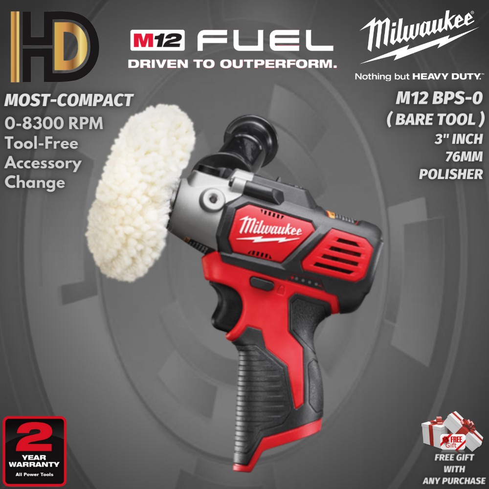 Milwaukee M12 BPS Compact Polisher 76MM / Polisher Machine / High ...