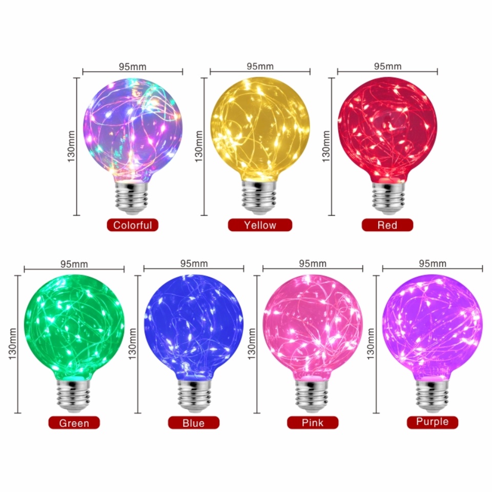 Got Liang LED Edison String Light Bulb E27 110V 220V G95 Colorful RGB ...
