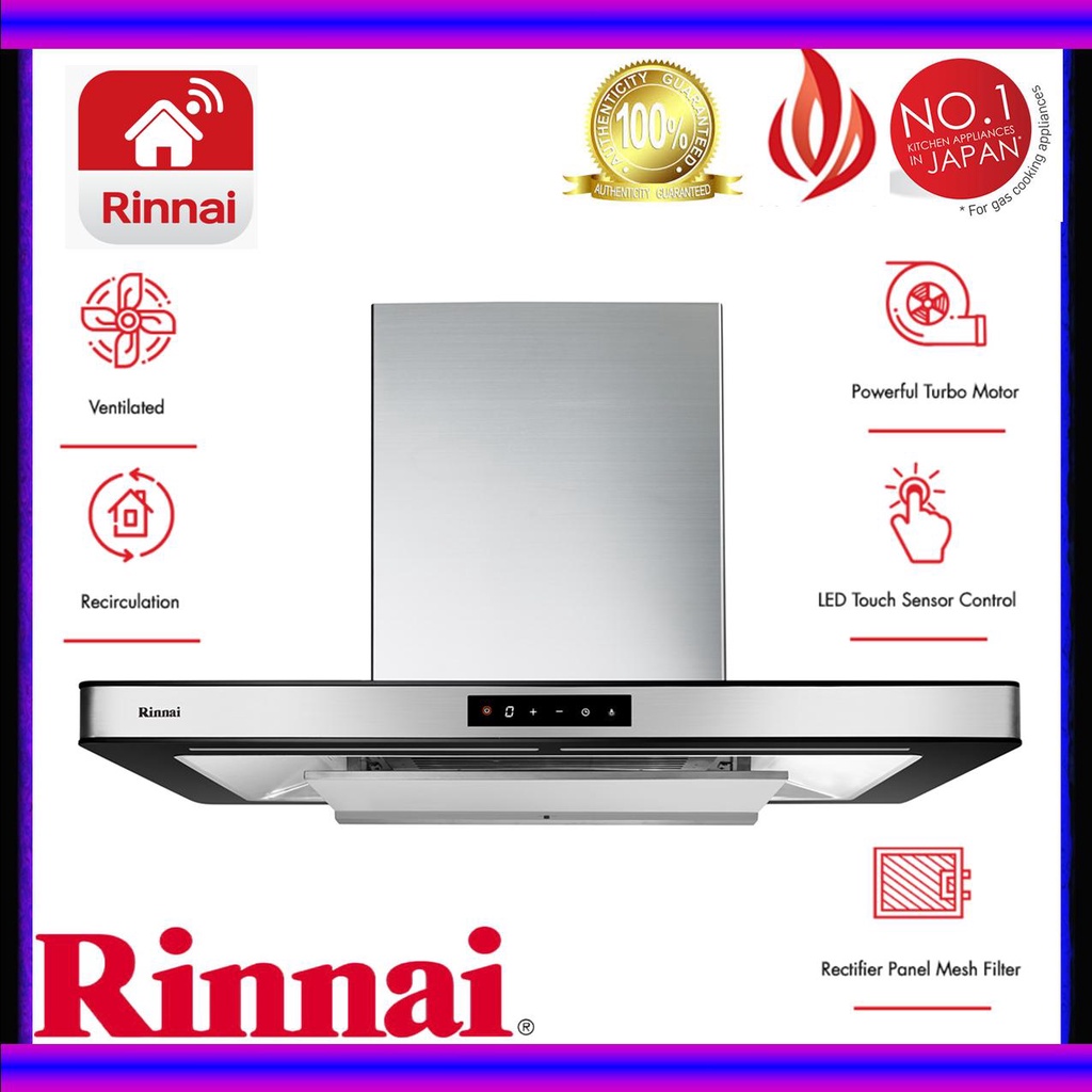 Rinnai RH-C91A-SSVR 90cm Chimney Hood RHC91ASSVR Cooker Hood | Shopee Malaysia