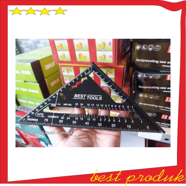 SIKU Speed square 7inch black Triangle Elbow Ruler multi Function speed ...